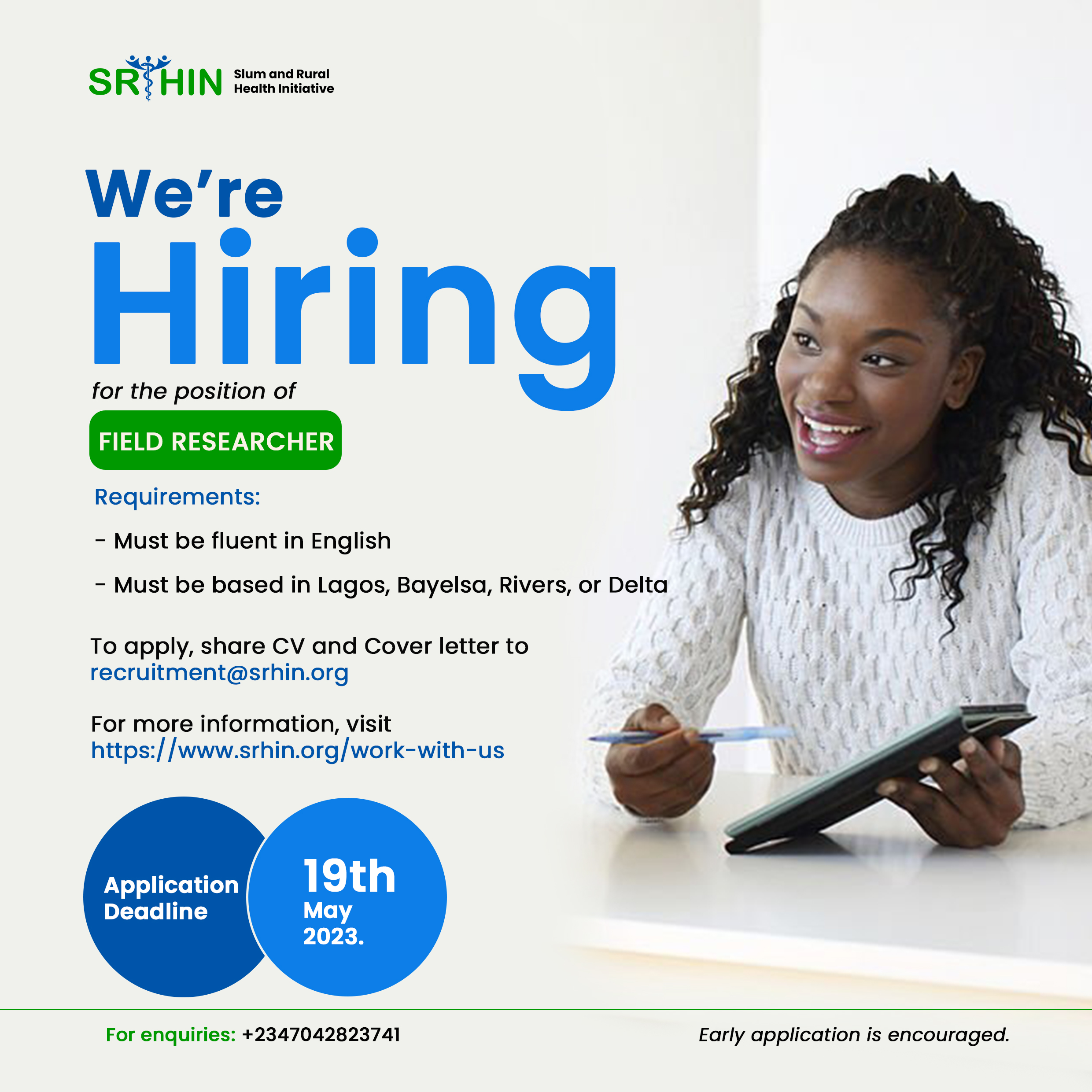 Call for Field Researchers - Slum and Rural Health Initiative